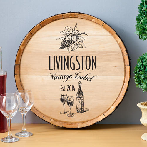 Vintage Label Personalized Wine Barrel Sign - Executive Gift Shoppe