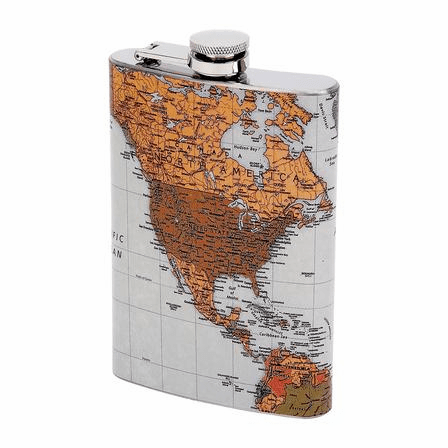 World Map Flask - Executive Gift Shoppe