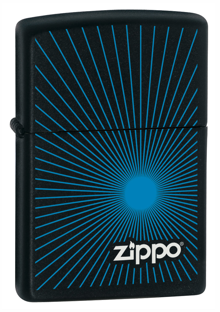 Zippo Starburst Blue Black Matte Zippo Lighter - ID# Z191 - Executive ...