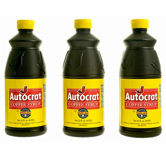 Autocrat Coffee Syrup 3-32 oz. (Quart Size) Bottles