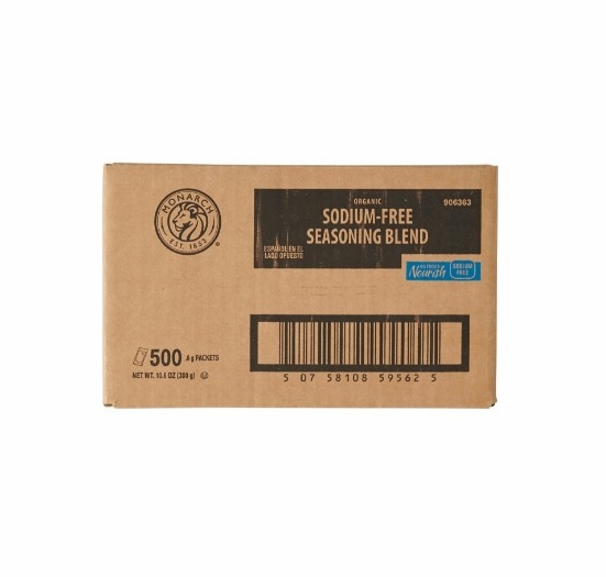 Monarch Seasoning Blend Organic Salt Free 500/.6 Gram Case