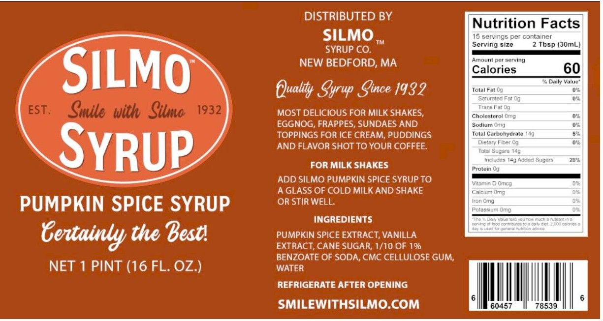 Silmo Pumpkin Spice Syrup 16 oz.