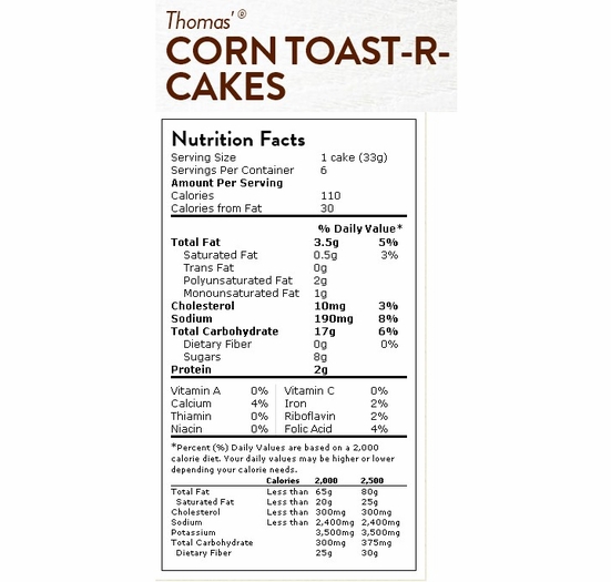 Thomas' Corn Toast-R-Cakes (2 Pack)