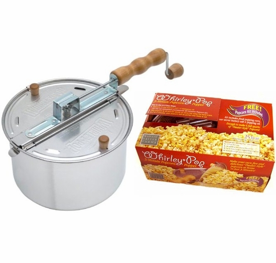 Whirley-Pop Stovetop Popcorn Popper Original Silver