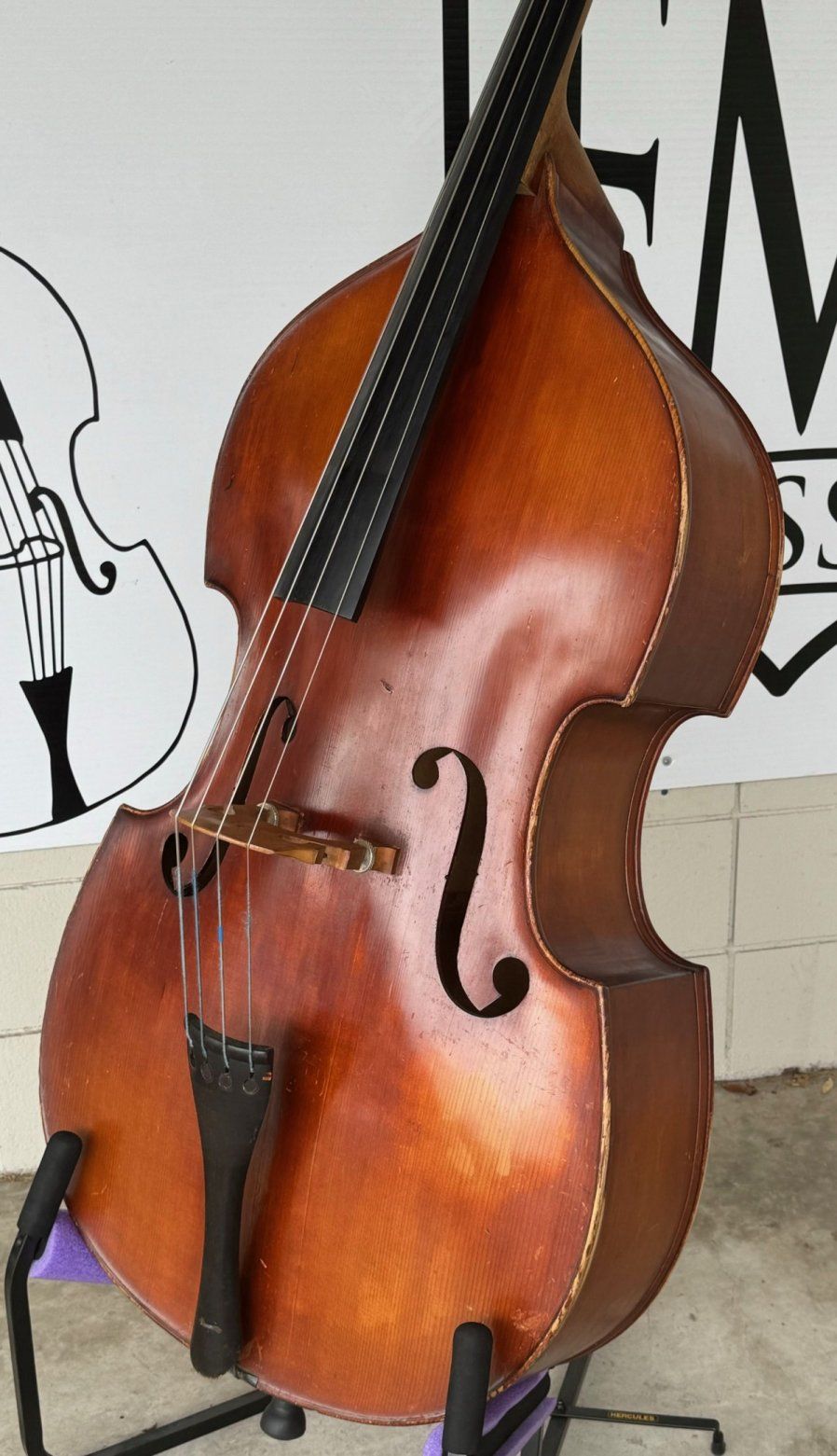 1951 C A Gotz Jr. German Upright Bass Removable Neck Converted