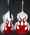 RB-2 Painted Upright Bass - One Color Flames