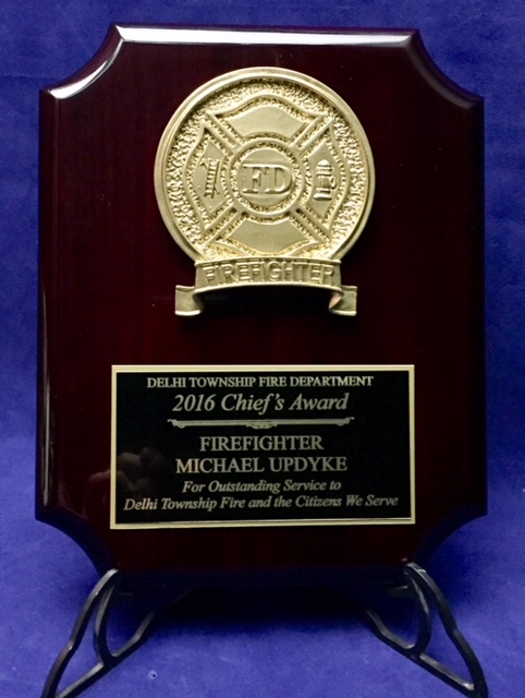 Fire Department Mahogany Award Plaque