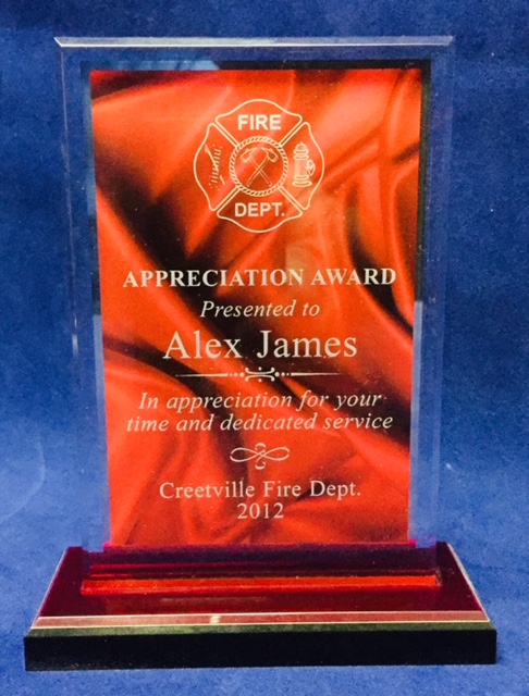 Engraved Firefighter Award