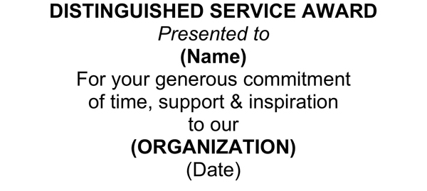 Recognition Awards Wording