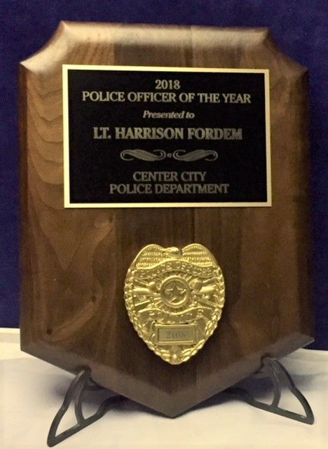 Solid Walnut Police Officer Shield Plaque