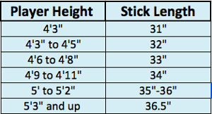 Selecting a field hockey stick