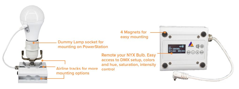 Astera LED PowerStation NYX Bulb with Battery FP5-PS