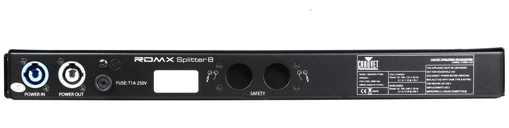 Chauvet Pro RDMX Splitter 8 RDM & 5-pin DMX Opto-splitter RDMXSPLITTER8