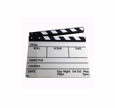 Camera Slate Lucite Engraved Clapboard - BarnDoor Lighting