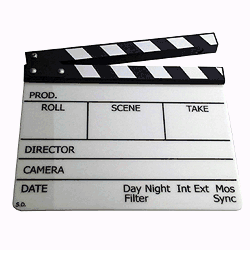 Camera Slate Lucite Engraved Clapboard - BarnDoor Lighting