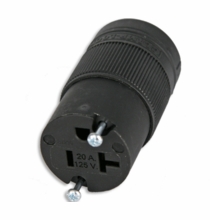 Lex-Loc Male 20A Edison Plug Perpendicular Blades, Black