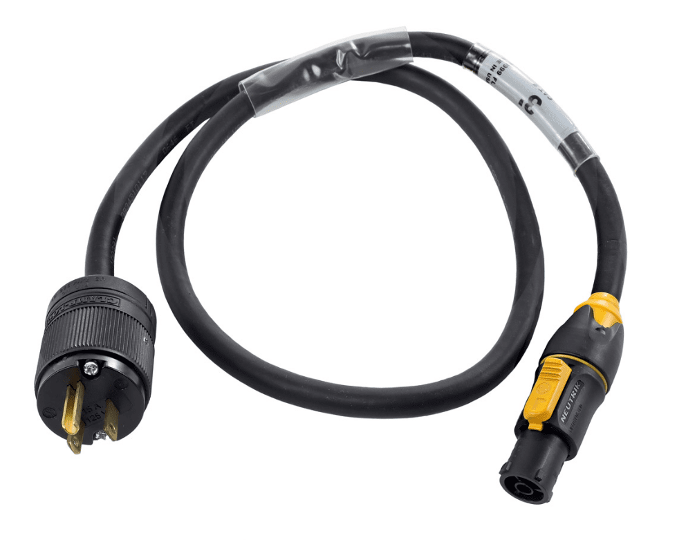 Lex PowerCON True1 Top Connector to Male Edison 5-15 Plug 36"