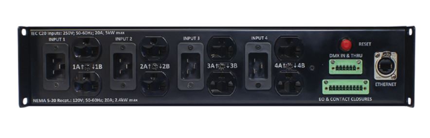LynTec Rack-Mount Panel with (4) 120V 20A Relays NPAC-120-4