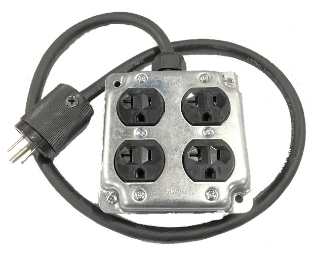 Metal Quad Box with 12/3 SJOOW 2ft Tail | BarnDoor