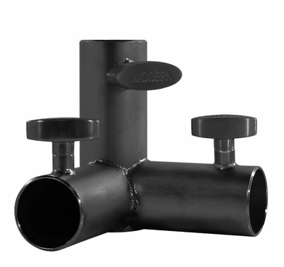 Modern 3-Way Pass Thru Corner for 1 1/2" SpeedRail Pipe | BarnDoor