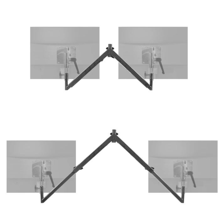 Modern Baby Drop Down Offset Telescoping Dual Monitor Mount