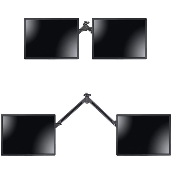 Modern Baby Drop Down Offset Telescoping Dual Monitor Mount