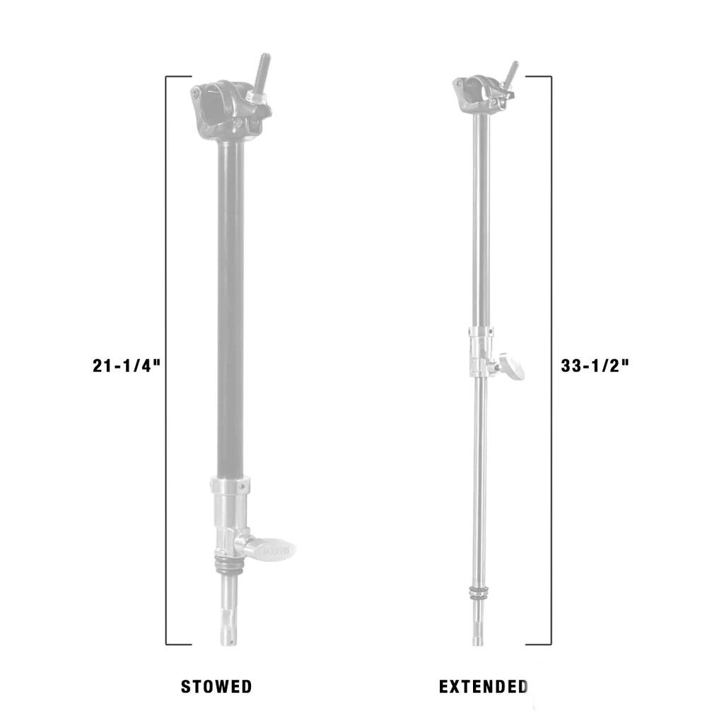 Modern Grid Clamp with Baby Telescoping Arm Hanger 21"-33" | 019-3445-BZ