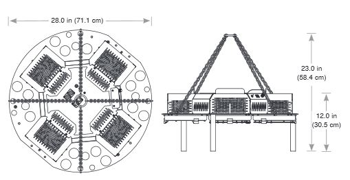 Mole LED SpaceLite 4 Space Light 900w Daylight 5600K - BarnDoor Lighting