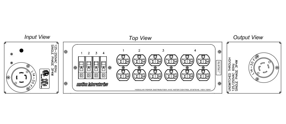 Motion Labs Breakered Stringer Box L14-30 to (6) 20A Edison