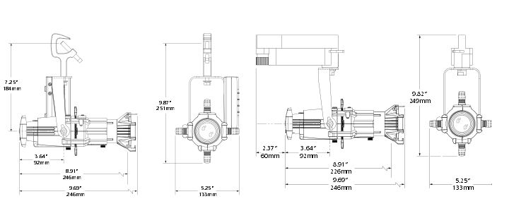 ETC Source 4 Mini Stage Ellipsoidal Spot Light - BarnDoor Lighting
