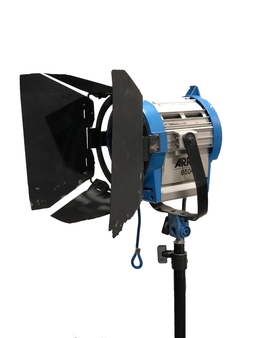 Used Arri 650w Fresnel Light Fixture with Barndoor Tungsten Halogen