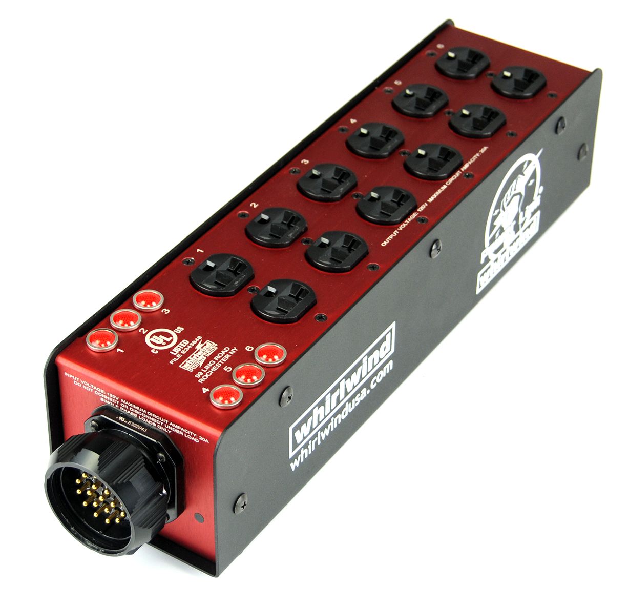 Whirlwind Power Link PL2 Stringer Box 19 Pin to (6) 20A Edison Duplex ...