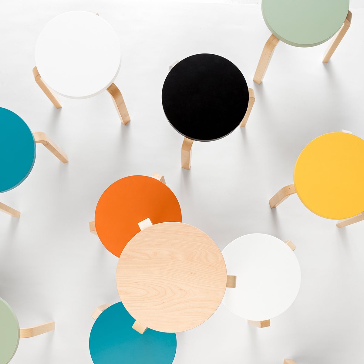 Artek Alvar Aalto Anniversary Stool 60 - Three Legged Stool - Green ...