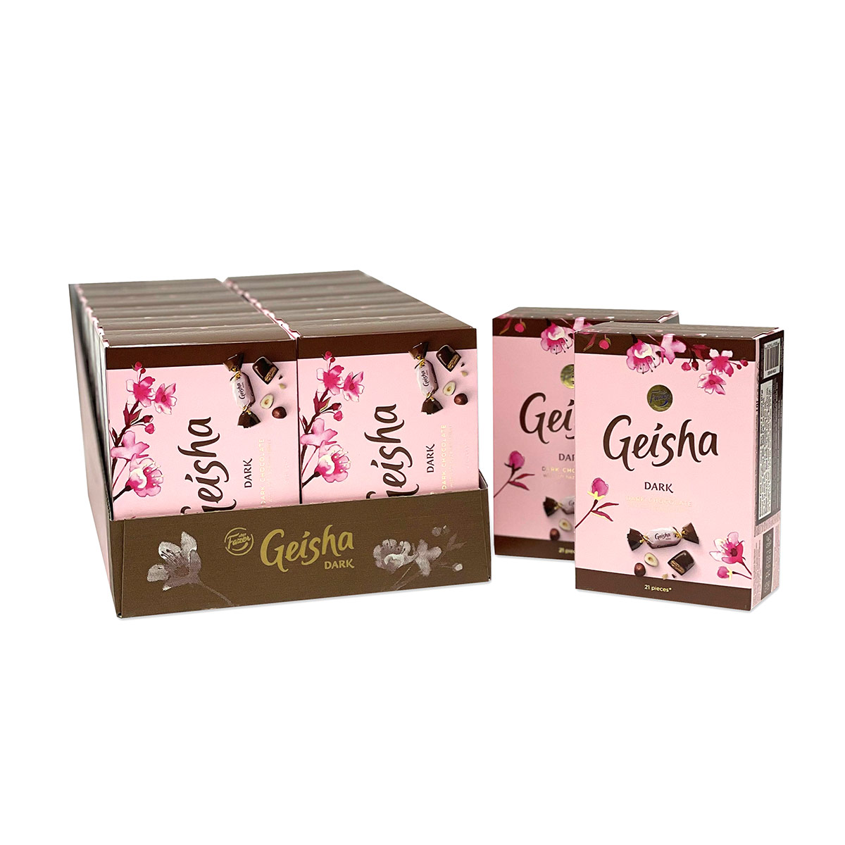 Fazer Geisha Dark Chocolate with Hazelnut Case (12 Boxes) - Finnish ...