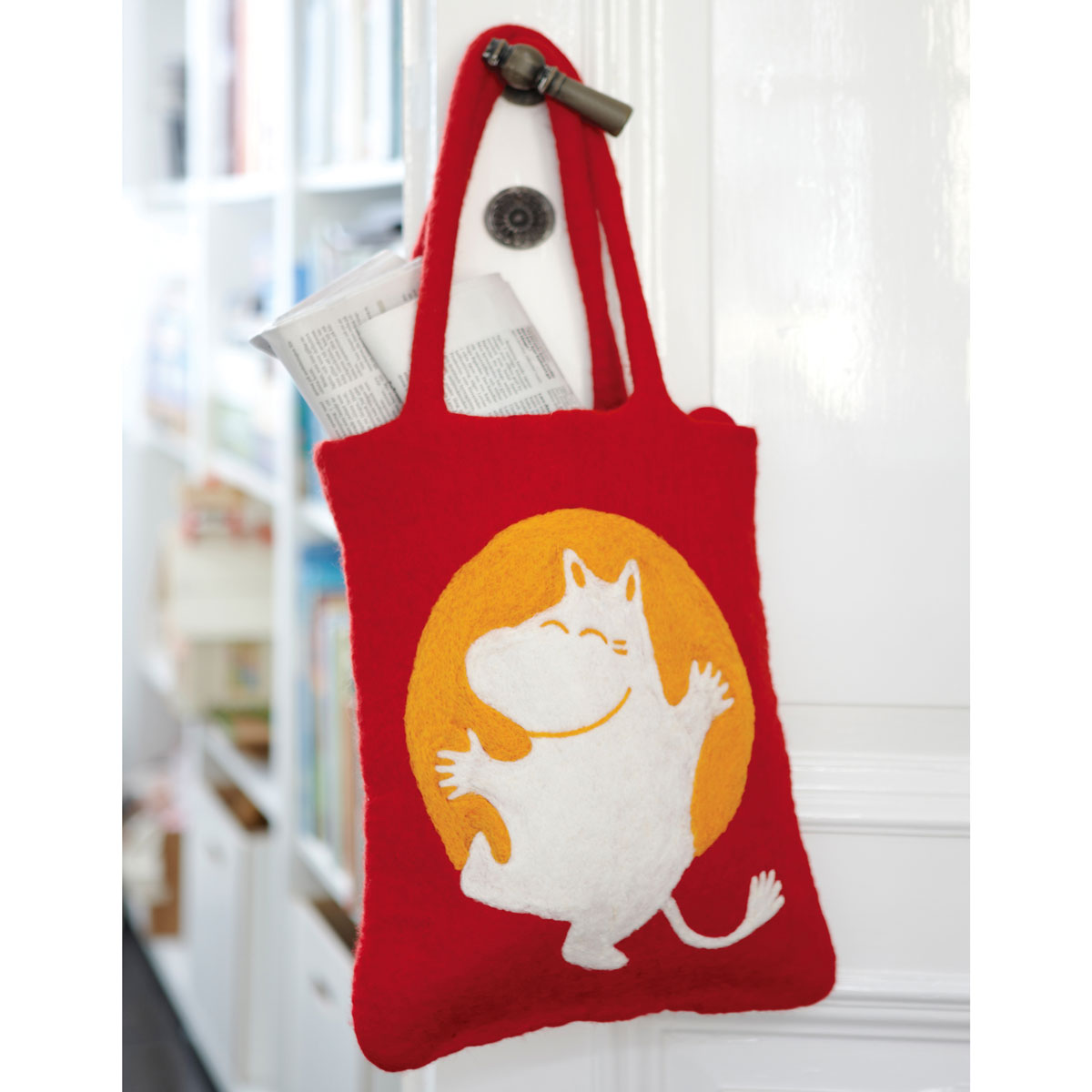 Klippan Happy Moomin Red Felt Wool Bag - Klippan