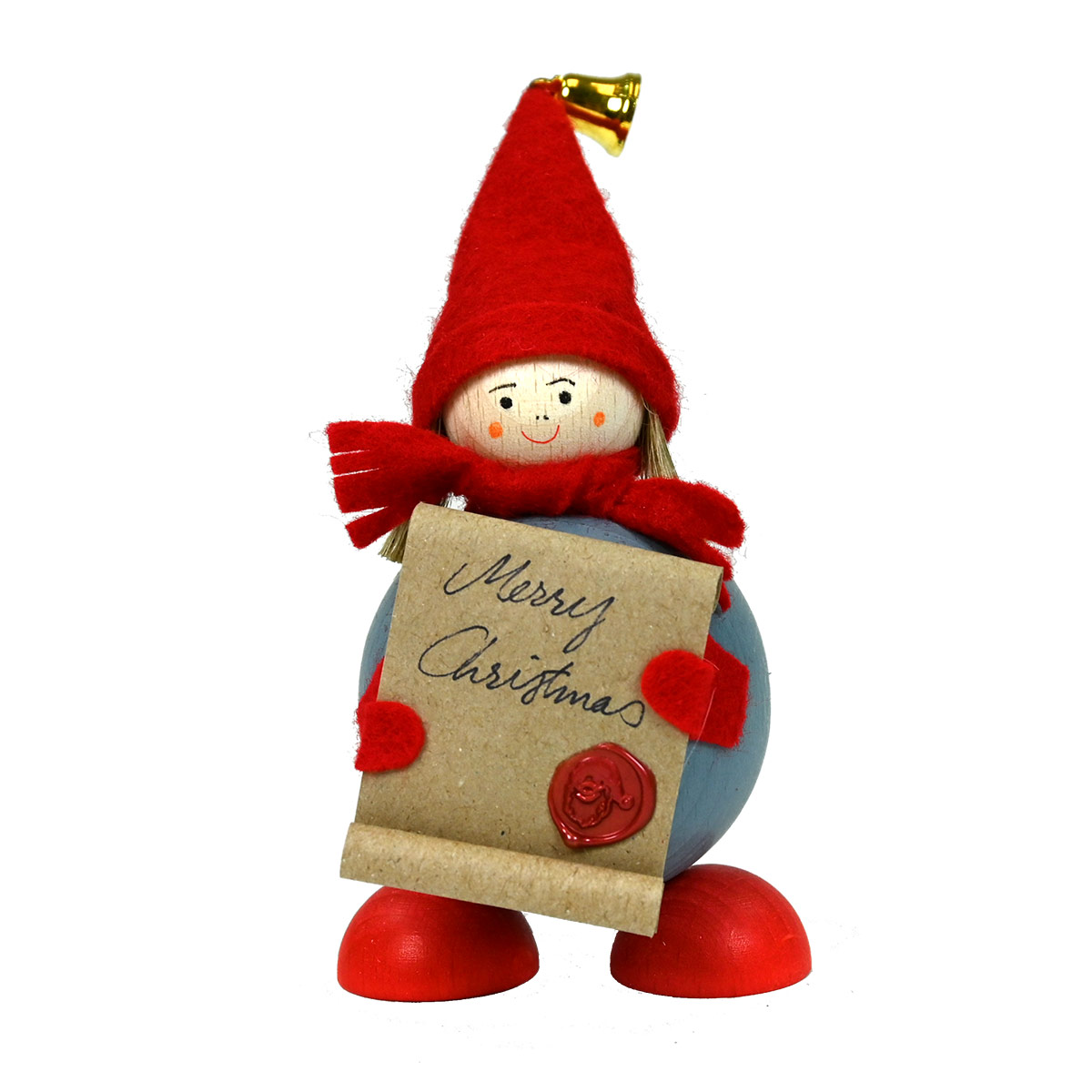 Large Tonttu w/ Merry Christmas Scroll - Finnish Tonttus (Elves)