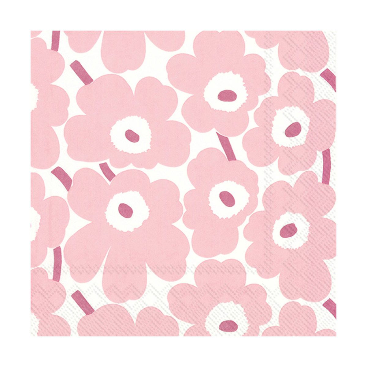 Marimekko Mini Unikko Light Pink / White Lunch Napkins - New Arrivals