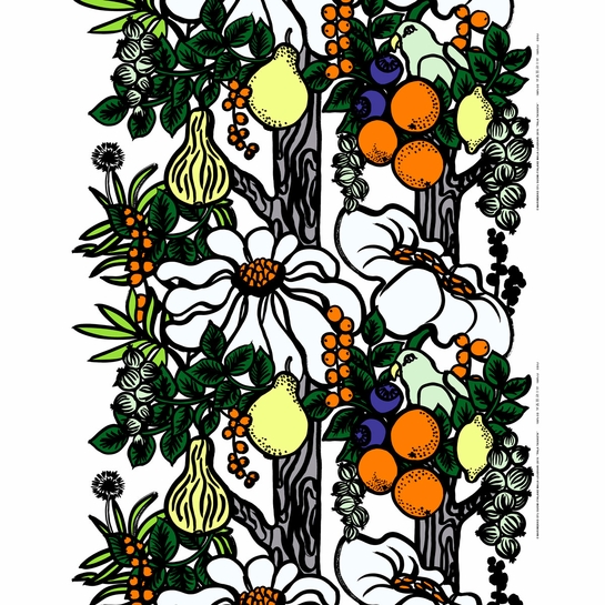 Marimekko Pala Taivasta White / Multi Fabric Repeat - Fabric Sale