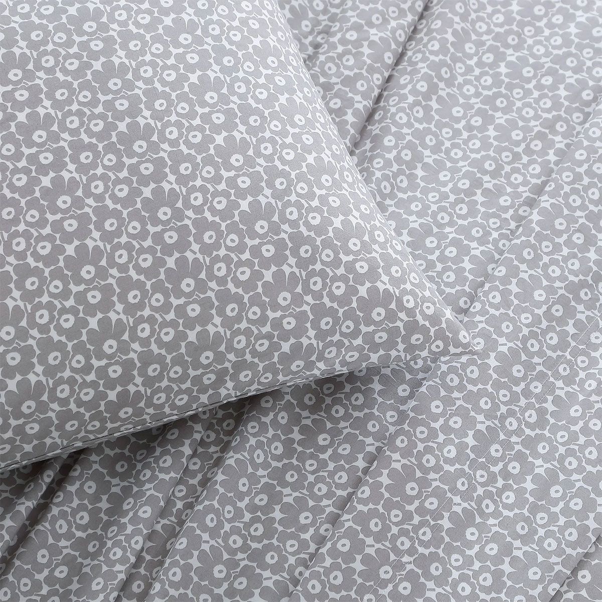 Marimekko Pikkuinen Unikko Grey Queen Sheet Set - Marimekko Unikko ...