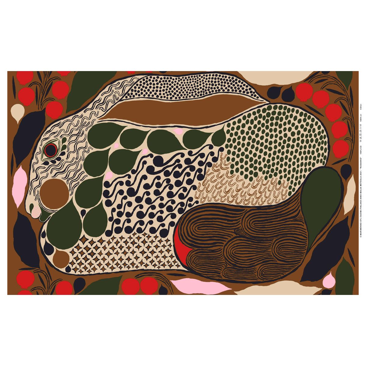Marimekko Rusakko Panama Cotton Fabric Repeat - Marimekko Sale