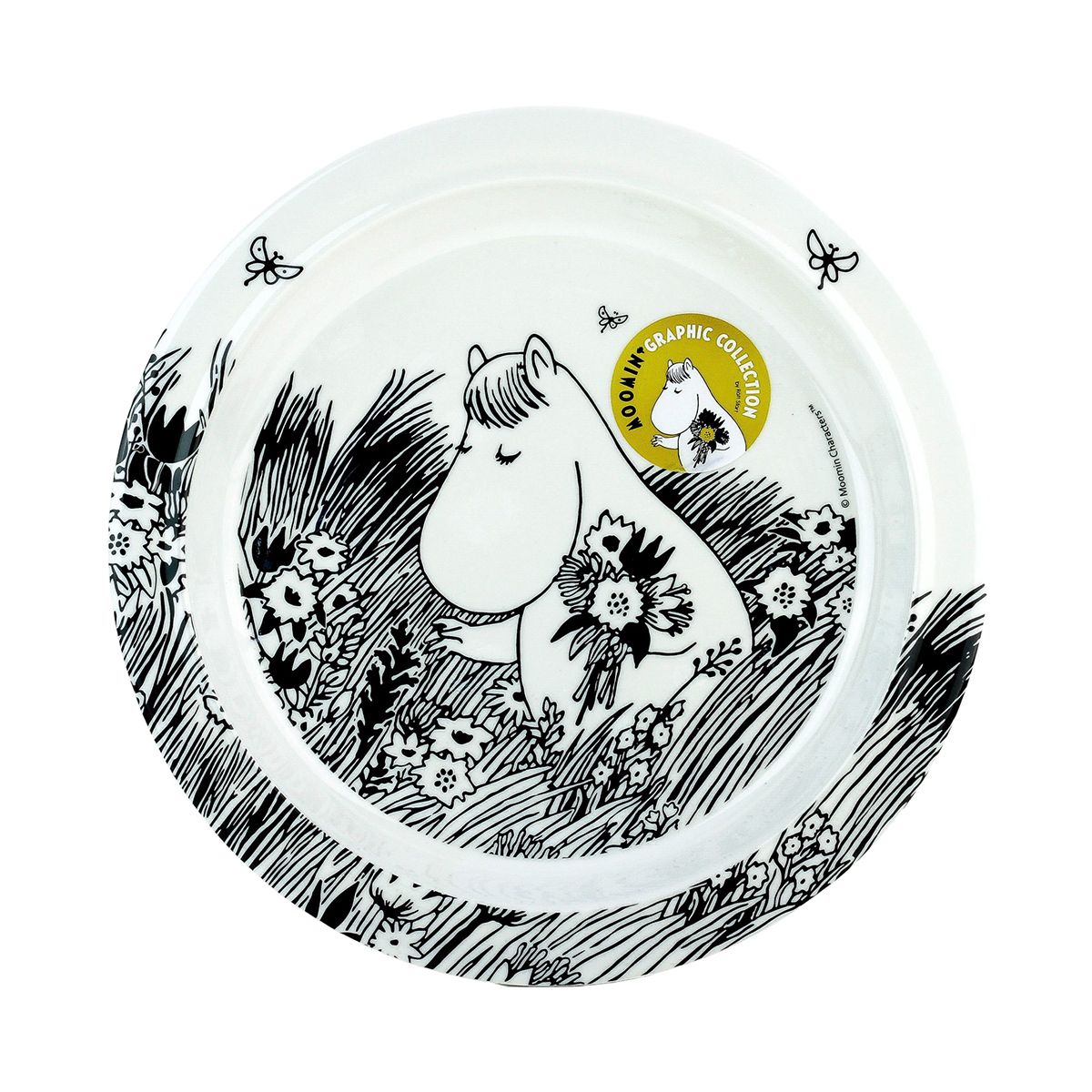 Moomin Graphic Black / White Children's Plate - Rätt Start