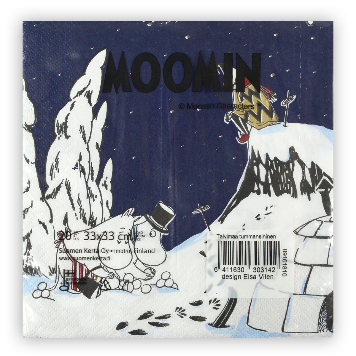 Moomin Ski Blue Lunch Napkins - Napkins & Coasters