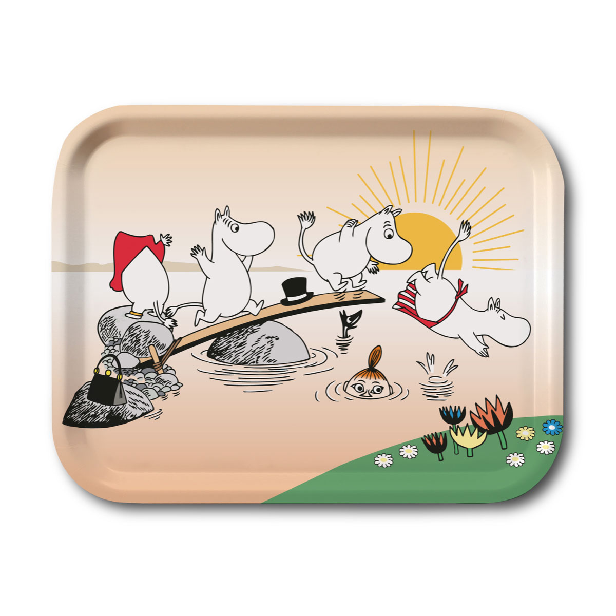 Moomin Summer Swim Small Tray - Opto Design