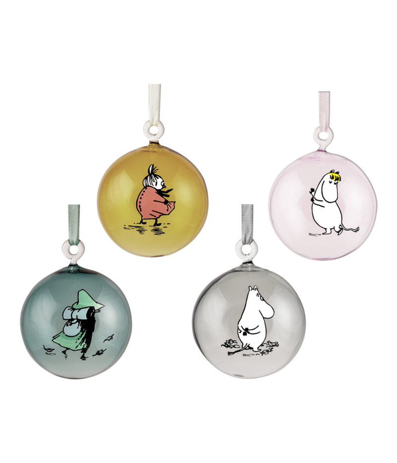 Muurla Moomin Glass Ball Ornament Set/4 - Muurla