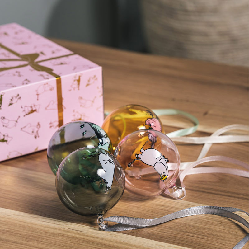 Muurla Moomin Glass Ball Ornament Set/4 - Muurla