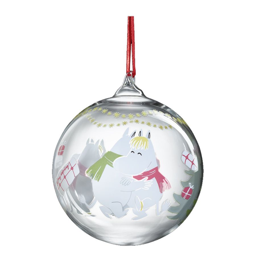 Muurla Moomin Happy Holidays Glass Ball Ornament - Muurla