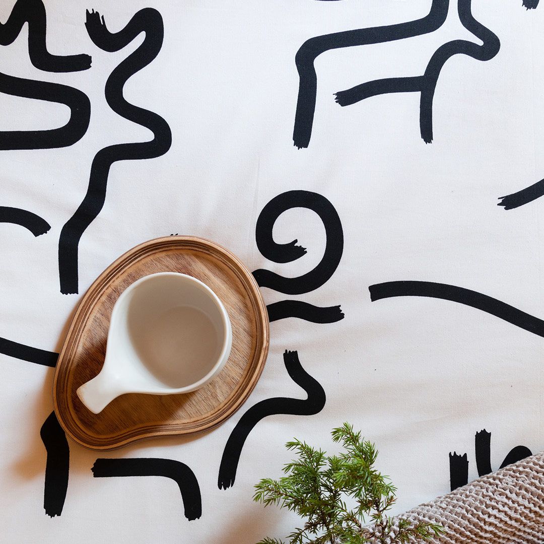 Pentik Tokka White / Black Acrylic Coated Fabric - New Arrivals