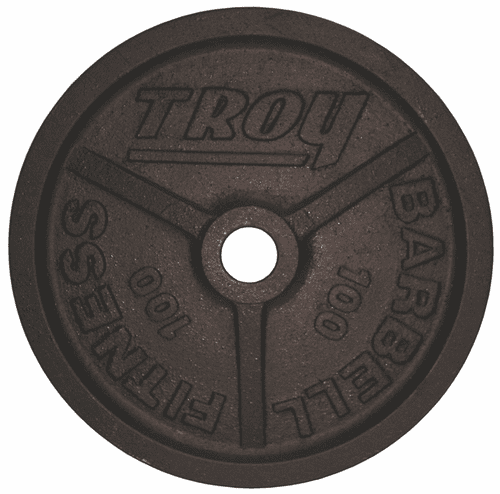100lb Black Troy Wide Flanged Olympic Weight Plate - Pair