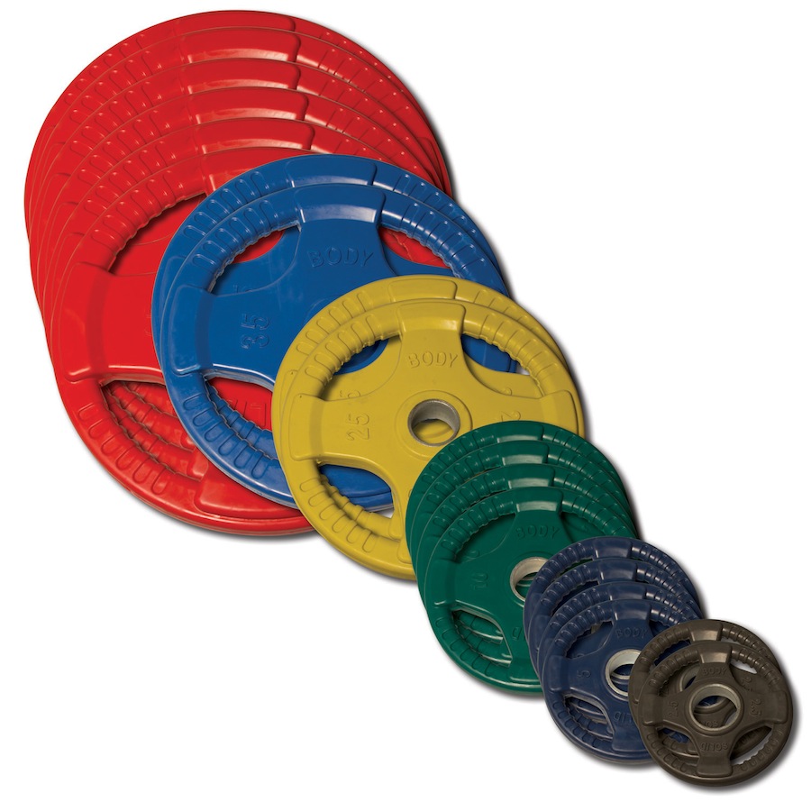 Body solid rubber grip olympic weight plates store