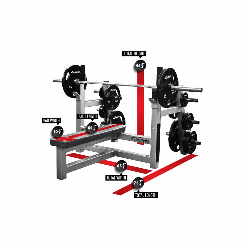 Legend Fitness Olympic Flat Bench W/ Plate Storage 3150